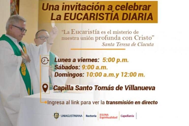 2 imágenes para una invitacion de misa virtual y ejemplos