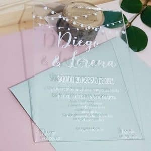 4 invitaciones de boda transparentes de alta elegancia
