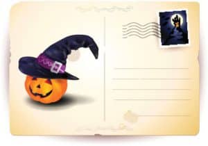 3 tarjetas de halloween para imprimir y editar una figura