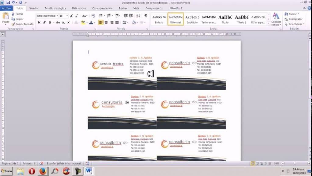 6 pasos tarjetas de presentación en Word fáciles de crear